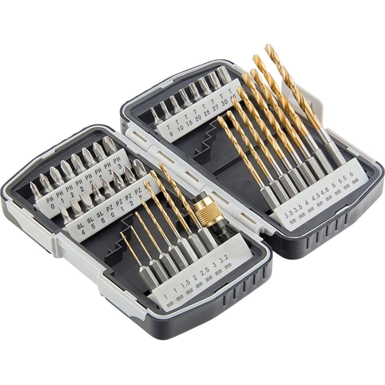 Набор бит и сверл, магнитный адаптер, CrV, в пласт. боксе,40шт. MATRIX (11322)