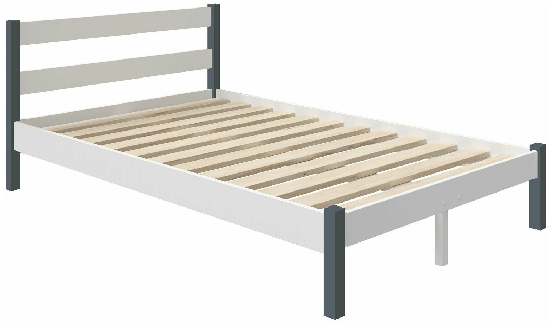 Кровать двуспальная деревянная из массива березы "Омега-1" 2000х1400