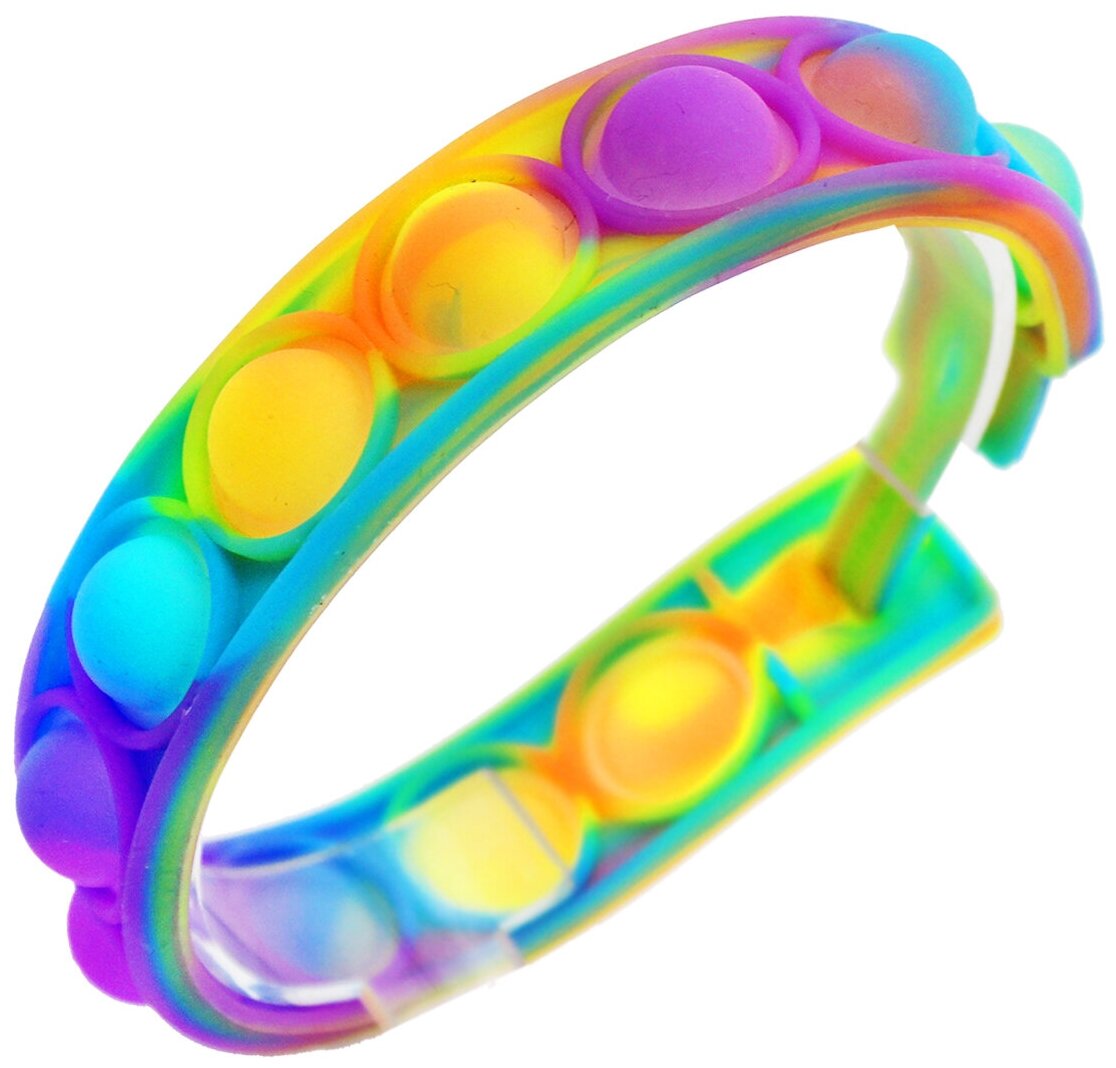 Браслет Антистресс Pop It / Вечная Пупырка / Симпл Димпл / Поп ит / Сенсорная игрушка / Разноцветный / Радужный / Simple Dimple / Push Pop Buble