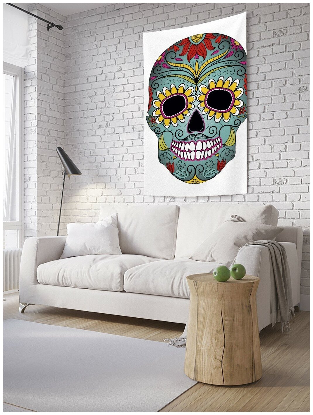 Вертикальное фотопанно на стену JoyArty "Череп на день мертвых", 100x150 см