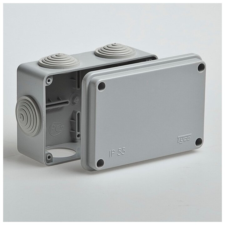 Тусо 67051 (28 шт) расп. для о/п, 120х80х50 мм, Коробка распаячная для открытой проводки с гермовводами