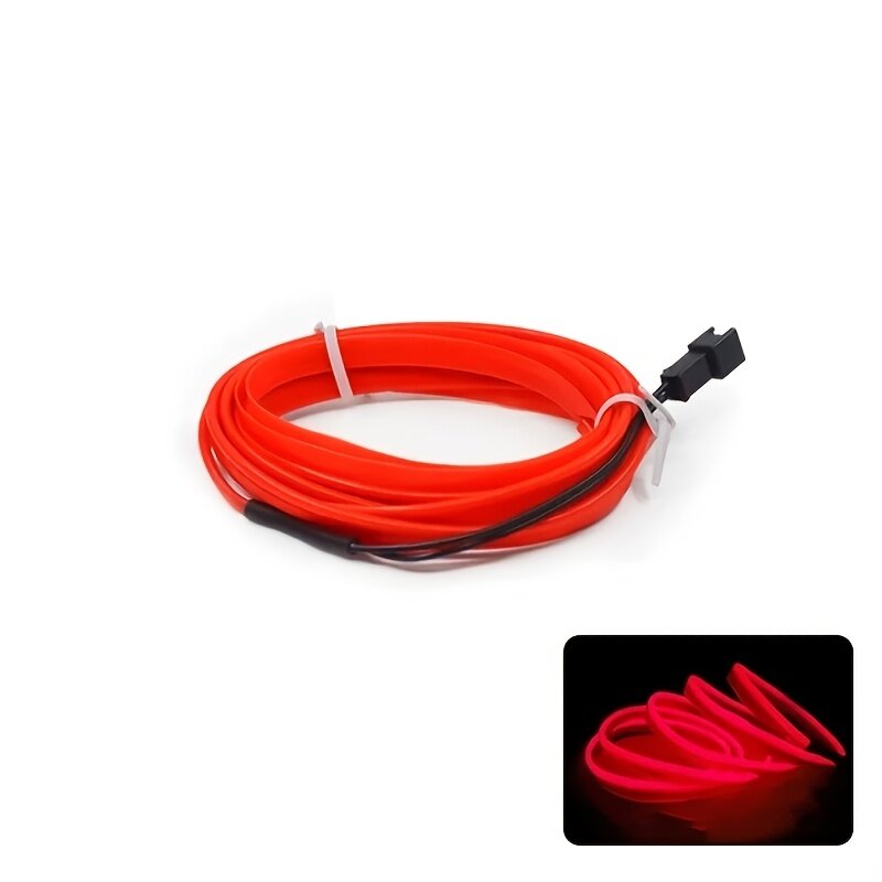 Гибкая светодиодная неоновая лента с USB питанием, 5 м, красный, 1 шт, для украшения салона автомобиля и вечеринки