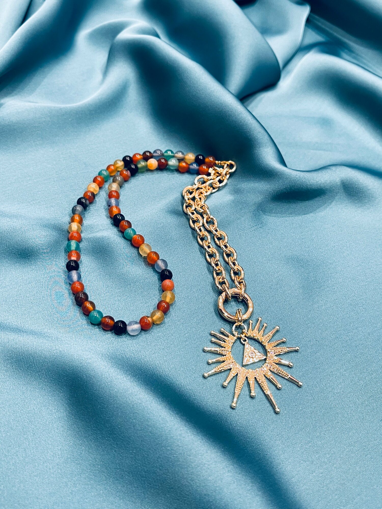 Колье, агат