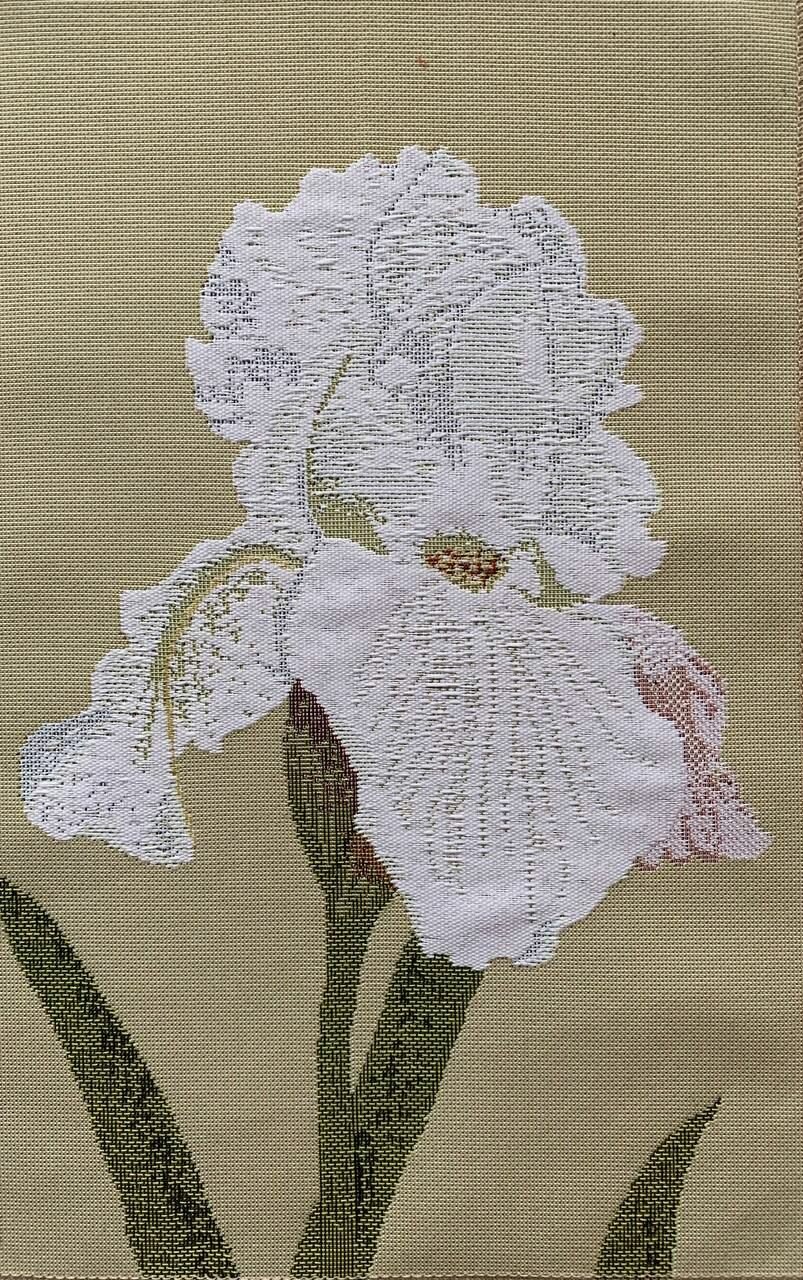 Гобелен, гобелен без рамы 29х19 см / "Ирис белый"