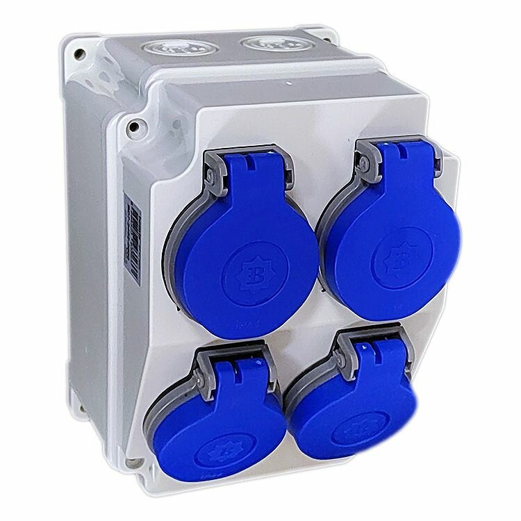 Мини-комбинация с 4 розетками Schuko, IP44, Bemis, BD7-2402-0000