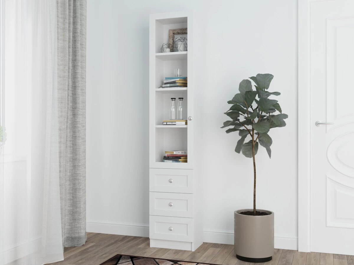 Стеллаж Билли 59 белый с ящиками 40х30х202 см, Икеа