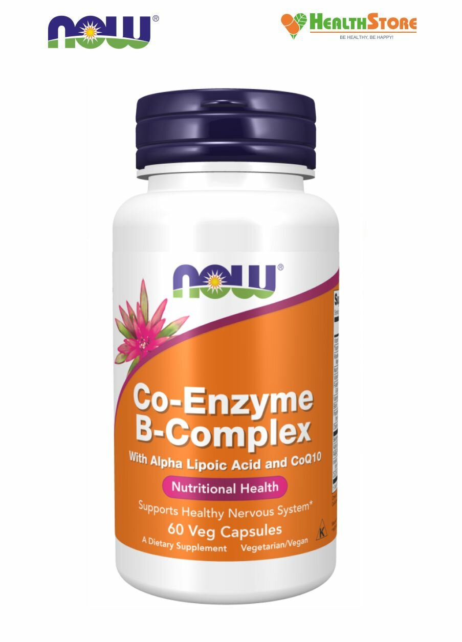 NOW Co-Enzyme B-Complex 60 капсул Коэнзим и Б-комплекс коэнзим Q10 комплекс витамины группы Б B