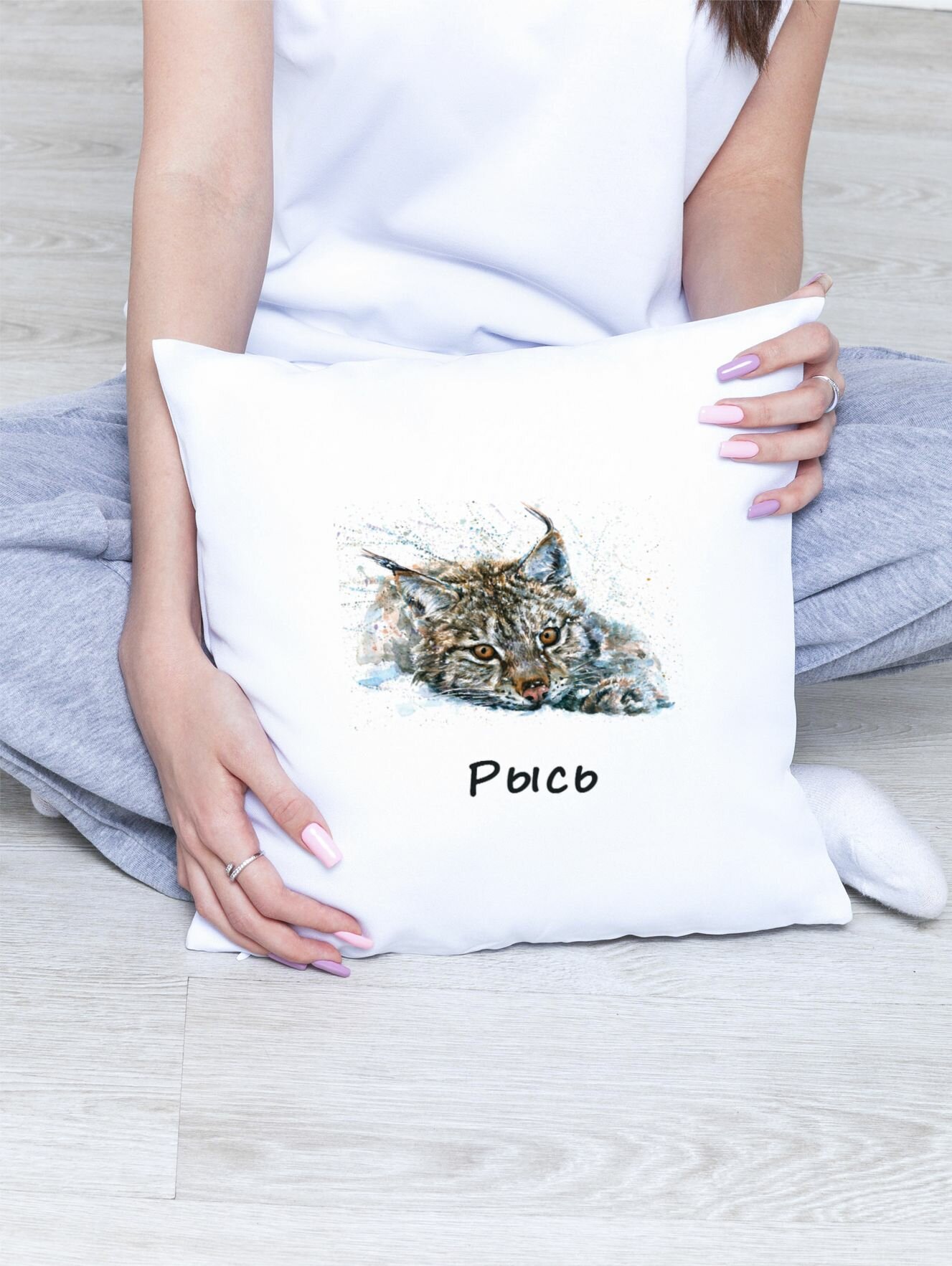 Подушка Рысь ( Подушка Рысь , Рысь , Подушка с Рысью , Рысь подушка , Подушка с изображением Рыси ) 35х35см