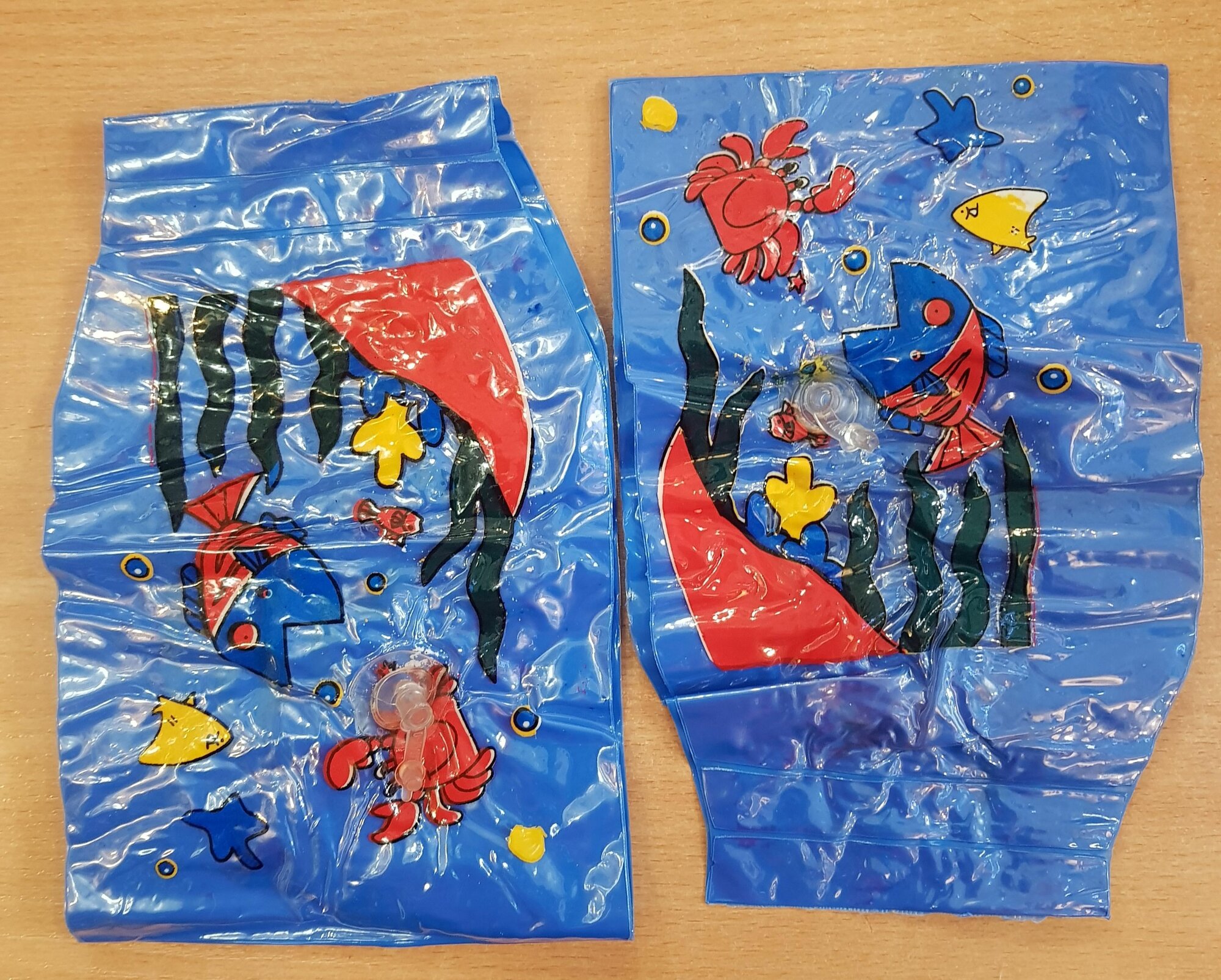 Нарукавники для плавания детские "Рыбки" синие 22х14см