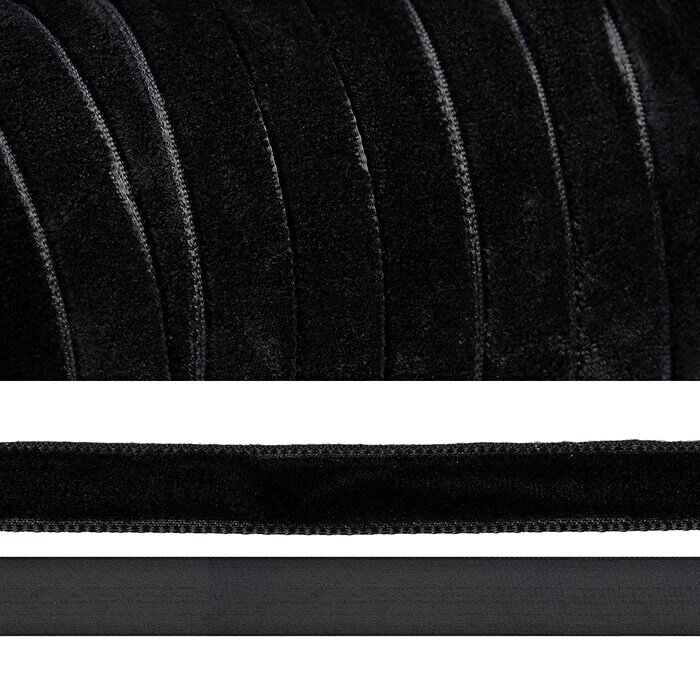 Лента бархатная шир.10мм черный упак.20 м