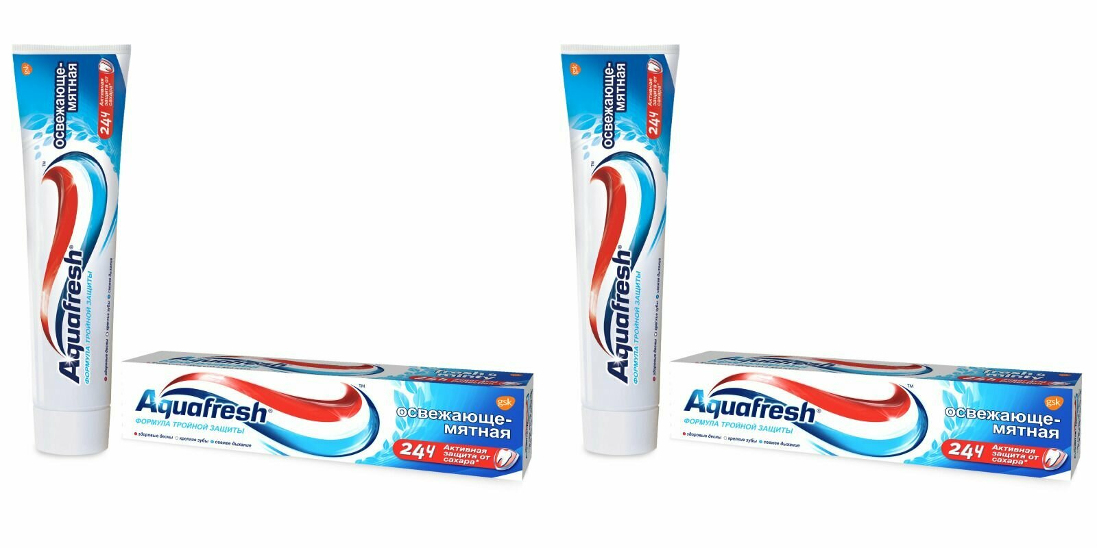 Aquafresh Зубная паста Освежающе-мятная 100мл, 2 шт
