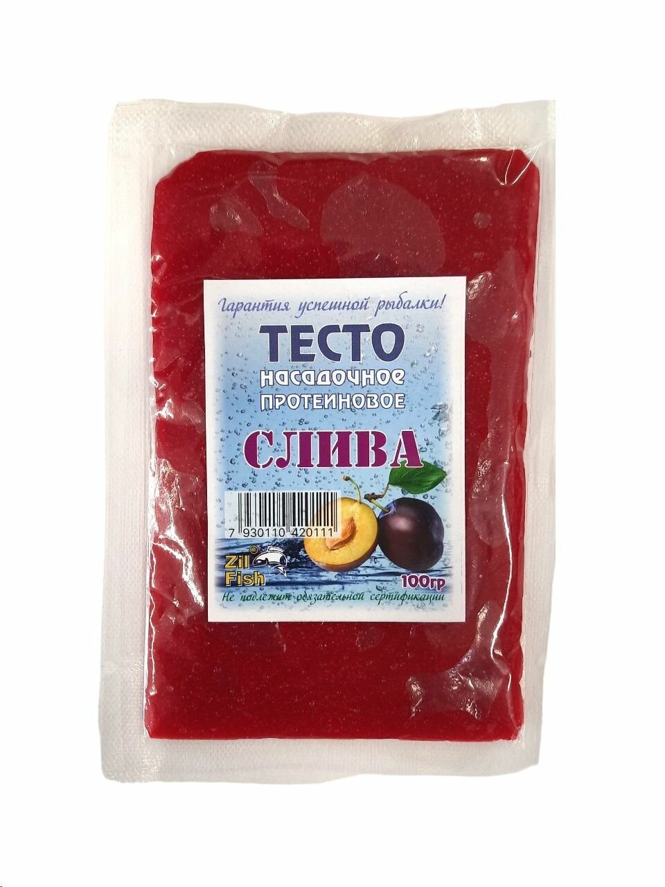 Тесто "Слива" насадочное протеиновое в вакууме, для рыбалки 100гр.