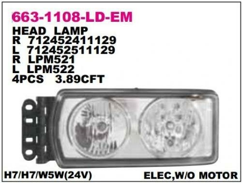 Фара головного света левая Depo 663-1108L-LD-EM Iveco: 504238213