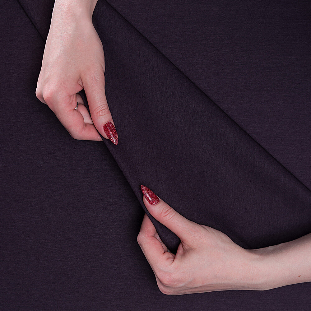 Ткань плательно-костюмная Флоренция цв. баклажан без рисунка (2911)