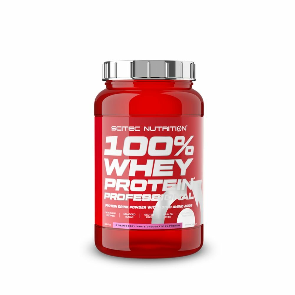 Протеин сывороточный Scitec Nutrition 100% Whey Protein Professional 920 гр Белый шоколад с клубникой
