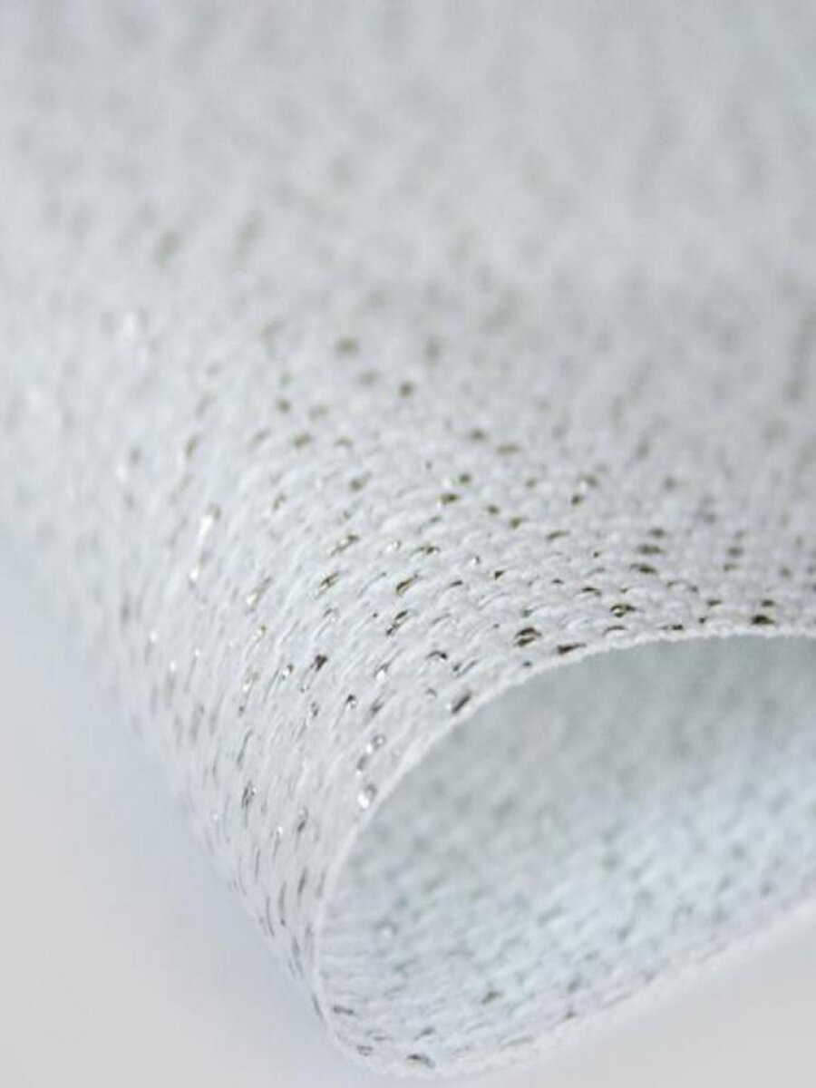 Канва для вышивания Zweigart 3706/11 Star-Aida 14 (36*46см) белый с радужным люрексом