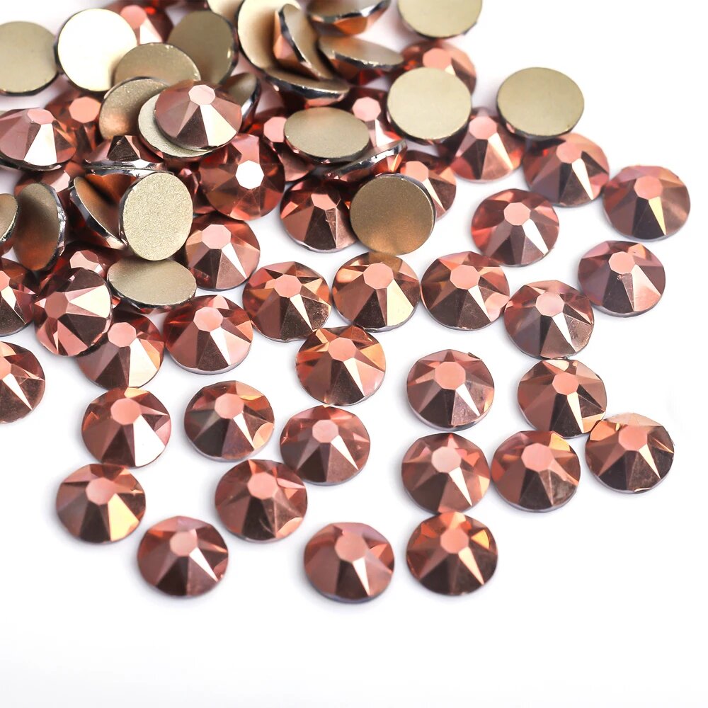 Хрустальные стразы для ногтей AB 2088 граней Коричневый, ss30 288pcs, Rose Gold