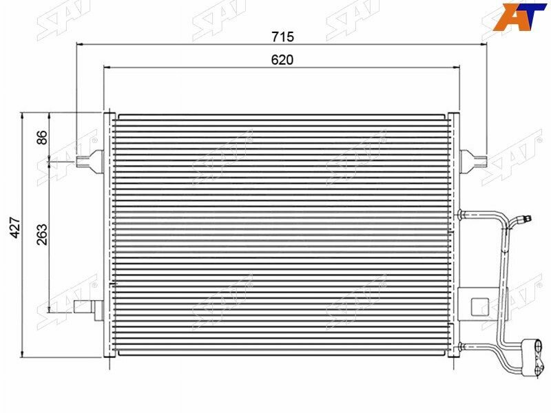 . SAT Радиатор кондиционера для Audi A6 97-05 / A6 allroad quattro 00-05 / S6 99-04