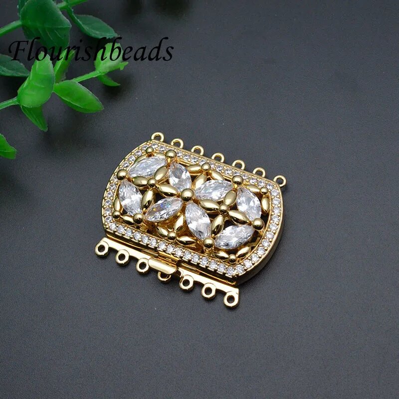 Прямоугольные коробчатые застежки Flourishbeads для ожерелий 3 шт. Gold Color