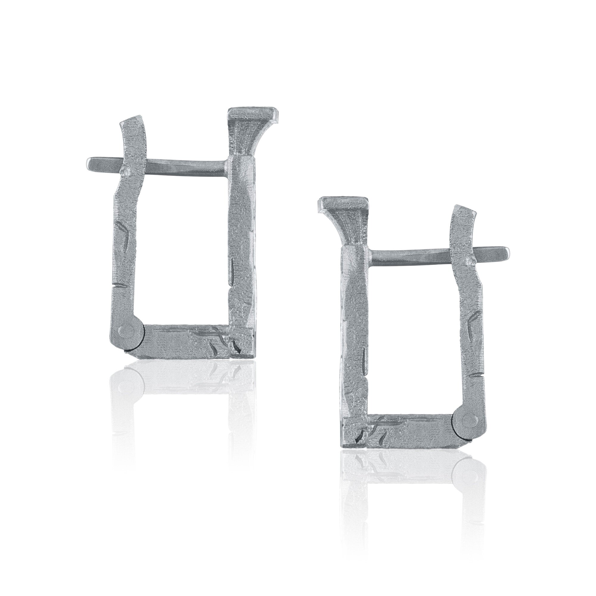 Серьги двусторонние Thing Jewelry, серебро, 925 проба, родирование — фото 1