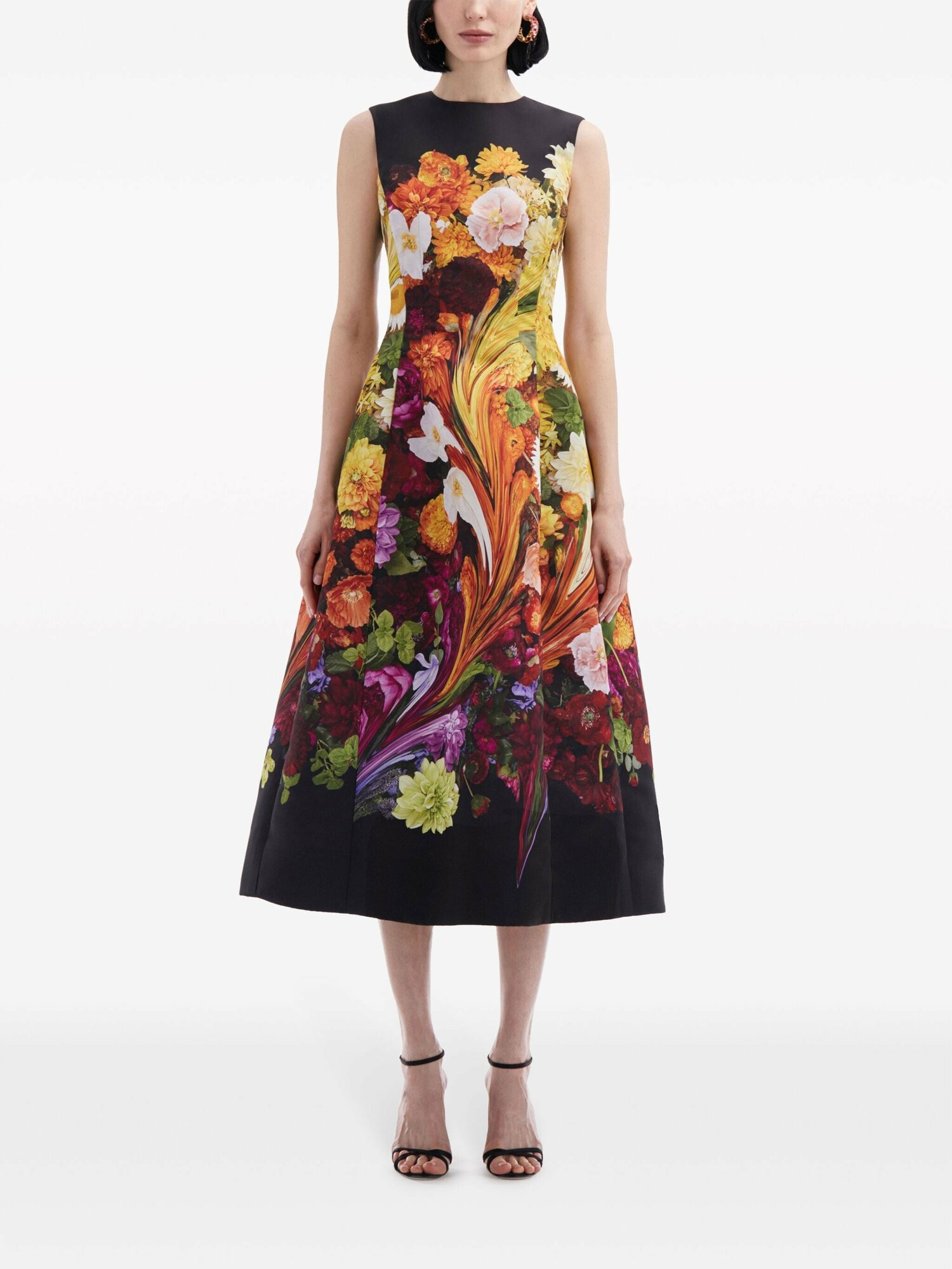 Платье Oscar de la Renta Rainbow Flower Marble, размер 14 — фото 1