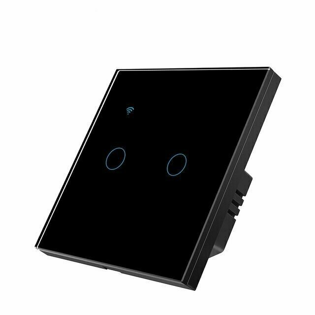 Умный Wi-Fi выключатель Я смарт Ya-T2B сенсорный, двухканальный, черный