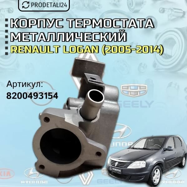 Корпус термостата металлический Renault Logan; Артикул: 8200493154
