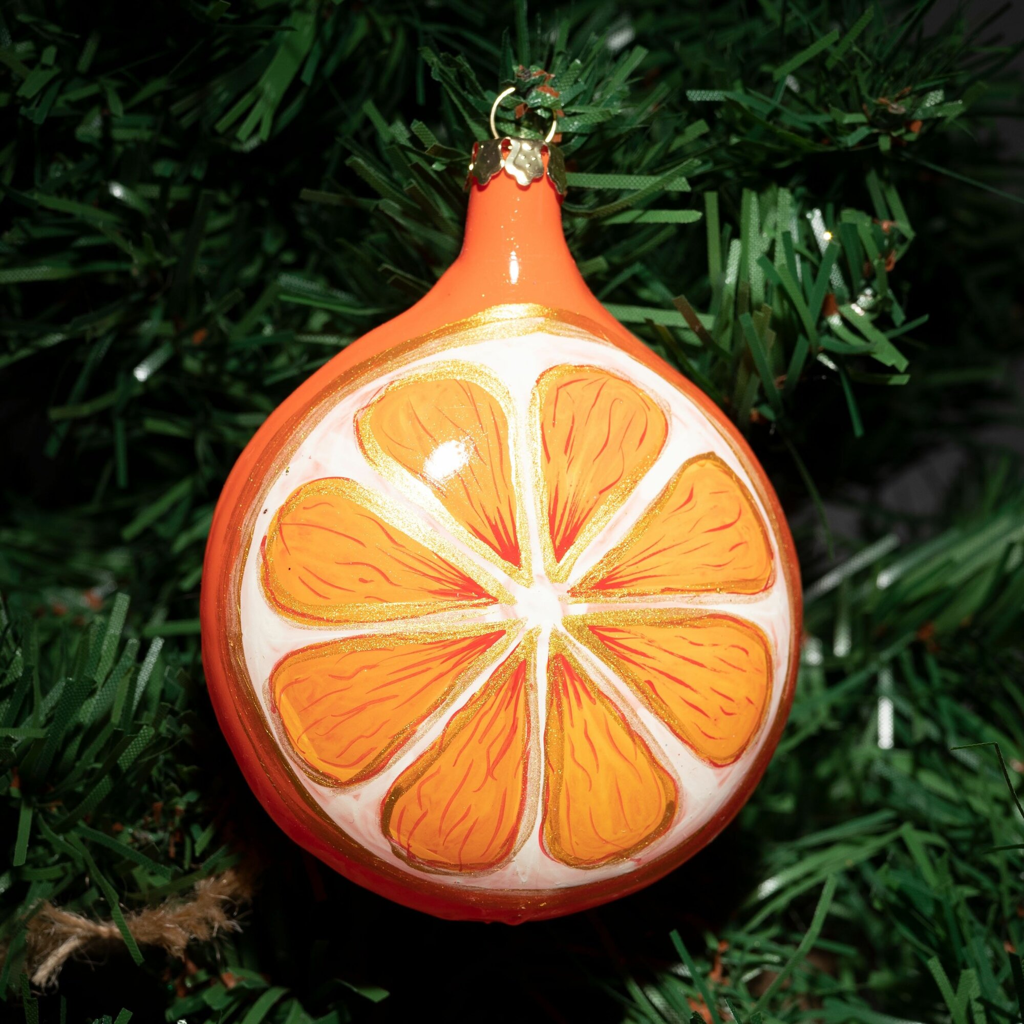 Игрушка на елку Медальон "Апельсин"