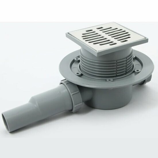 Трап Mcalpine MRFG3-PB, 115 х 115 мм, "сухой" затвор H=87-145 мм, выход 50/40 мм