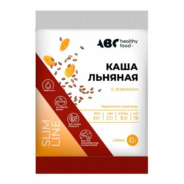 Каша льняная с изюмом ABC Healthy Food 40г