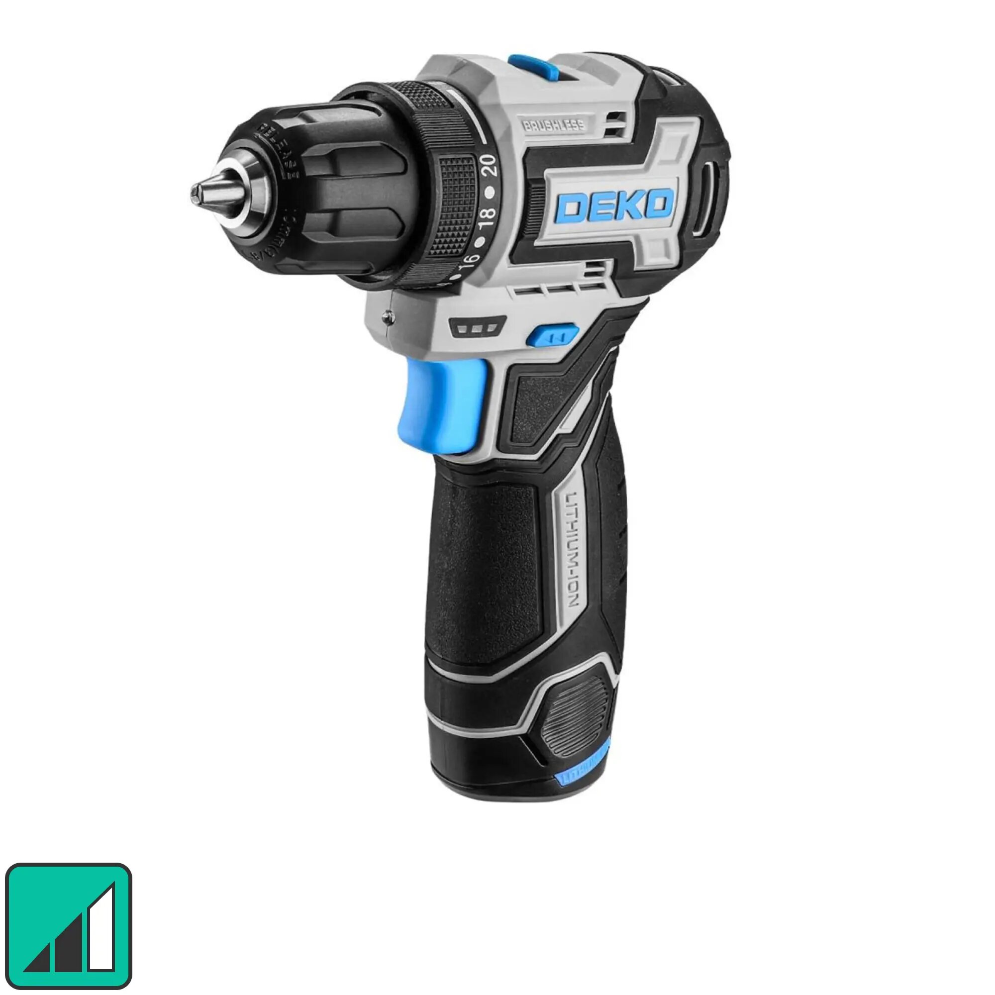 Дрель-шуруповерт аккумуляторная Deko SHARKER12VPRO, 12 В Li-ion 2x2 Ач