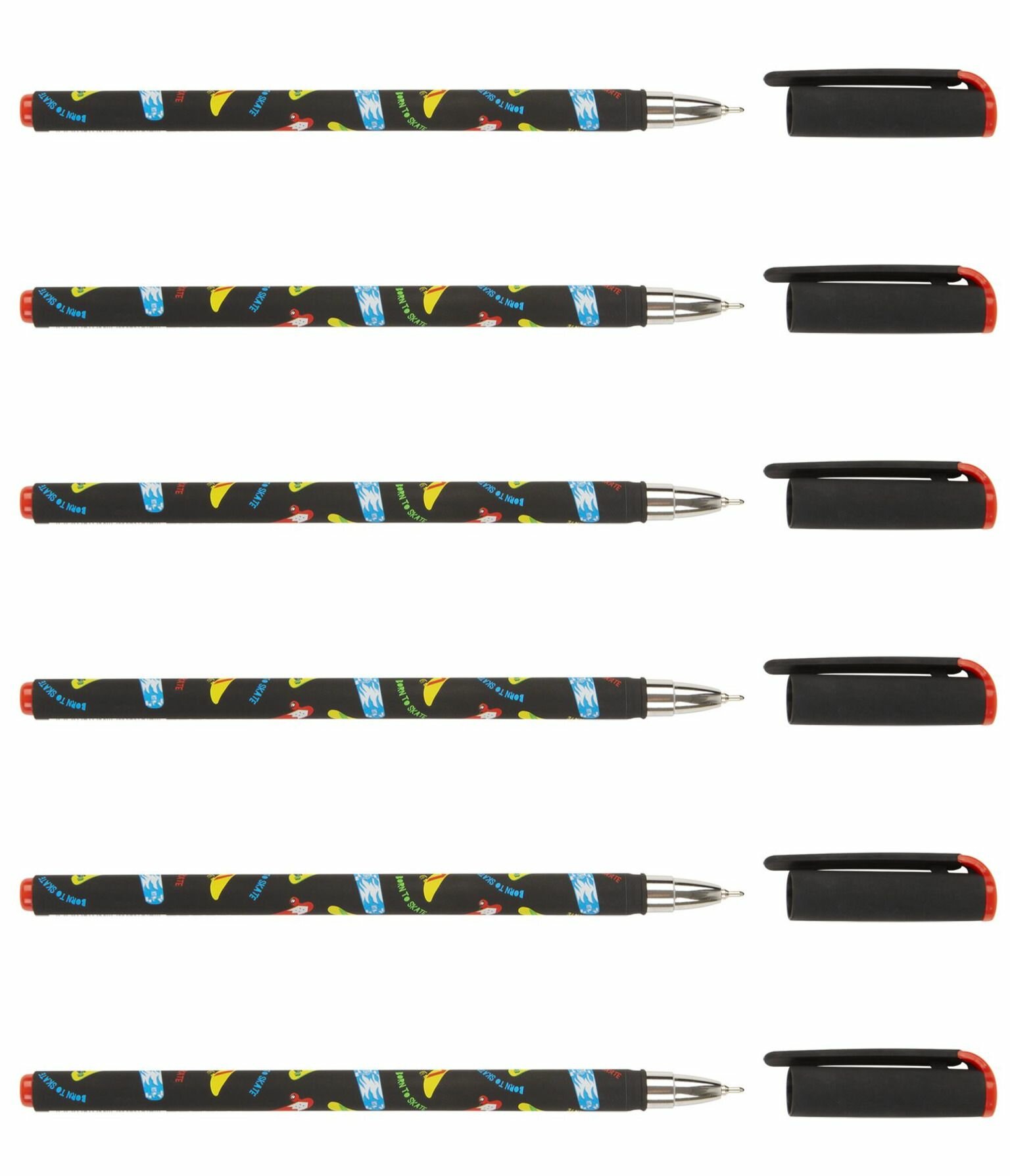 LOREX Kids Ручка масляная Let's Skate, Slim Soft 0.5 мм синяя, 6 шт