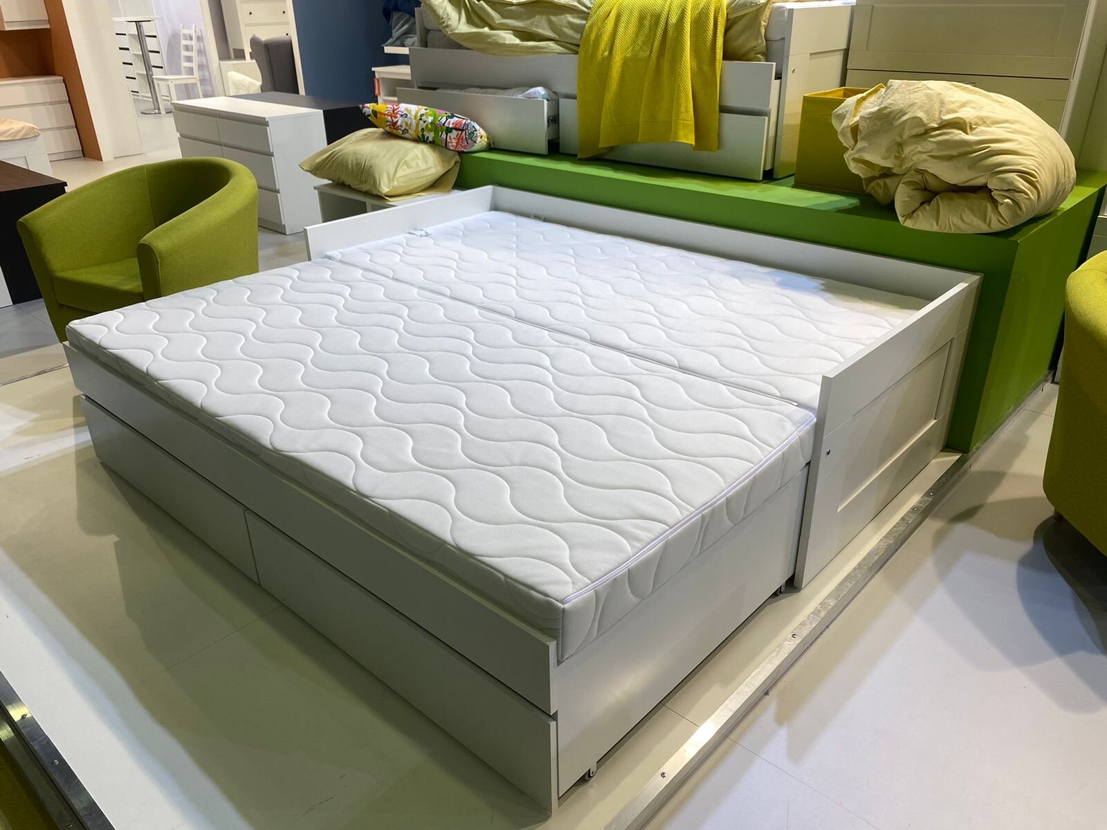 Матрас близнецы для раздвижной кровати, 180х200, белый, аскона