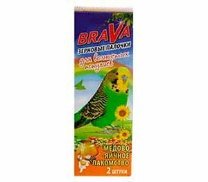 Лакомство для попугаев brava палочки медово-яичные 2шт