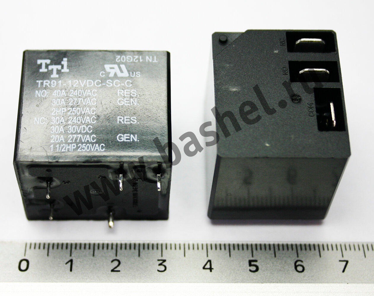 RELAY TR91-12VDC-SC-C, Реле, R_TR91, Tai Shing, (упр:12В/DC, комм: 40A/240В/AC, 1NO/1NC, AgSn, R-coil:160 Ом)