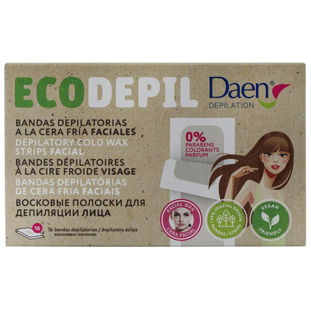 DAEN полоски для депиляции лица, 16 шт, для удаления волос на лице, домашнее применение