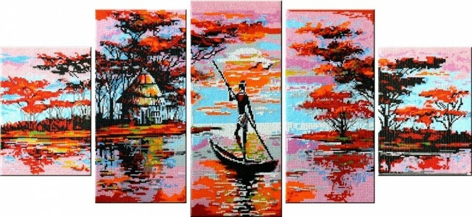 Набор для вышивания Вышиваем бисером #В-91 Саванна, Вышивка бисером, 38 x 80 см