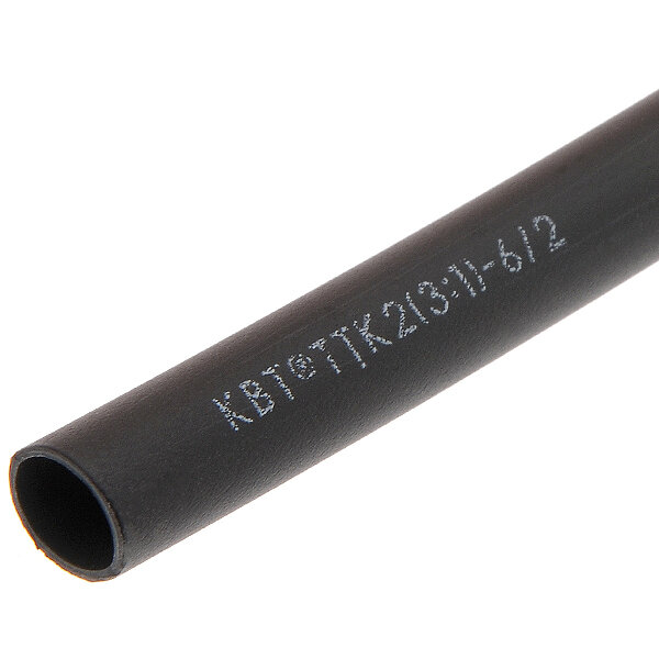 Трубка 88173 ТТК2(3:1) 6/2 термоусаживаемая с клеем чёрная L=1м (КВТ) (6 шт. в комплекте)