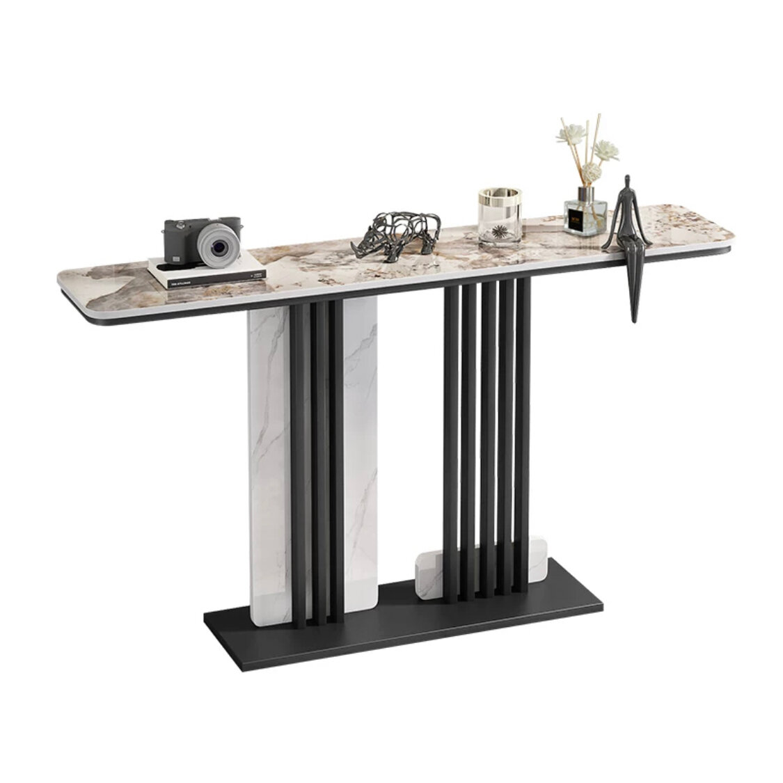 Консоль Carson (Основание черное/ столешница цвет кофе /150см)