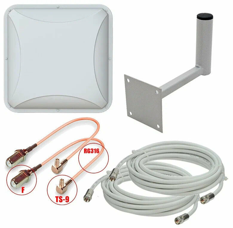 Антенна Antex Petra BB MIMO 2х2 15dB 1700-2700мГц с кабельной сборкой и пигтейлами TS-9