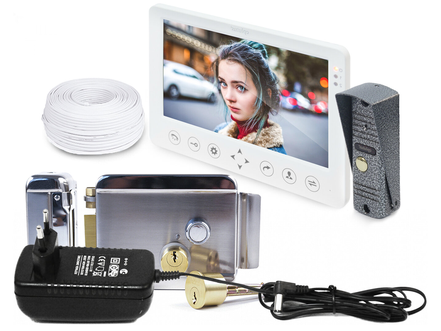 Набор: цветной домофон с записью по датчику движения EP-4815a (P32094OK) и замок Anxing Lock-AX042 и вызывная панель