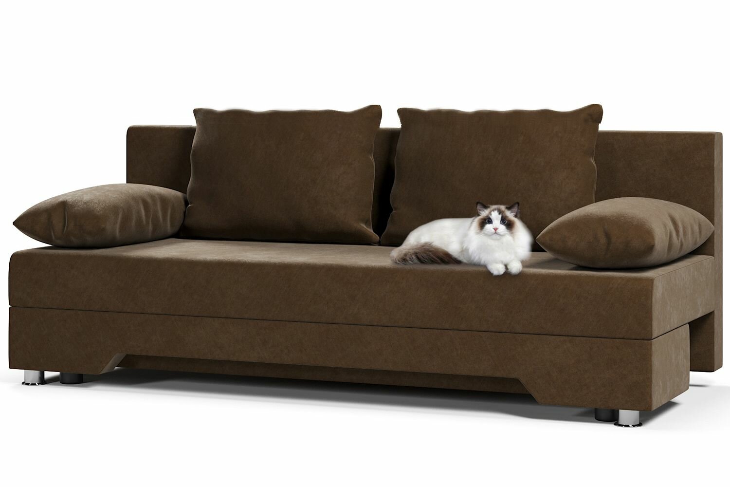 Диван-кровать Орлеан еврокнижка, велюр Кабрио коричневый 12