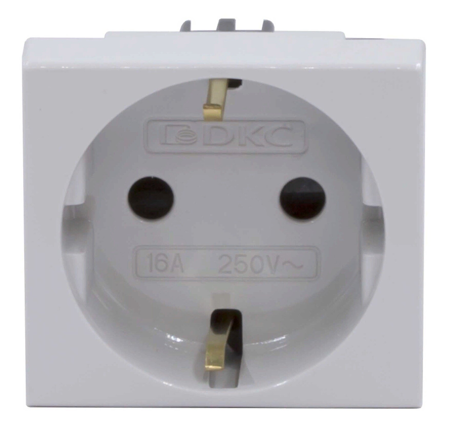 Розетка силовая штепсельная DKC / ДКС Viva 2Р+Е, 2 модуля, серая со шторками 45025 / электрооборудование