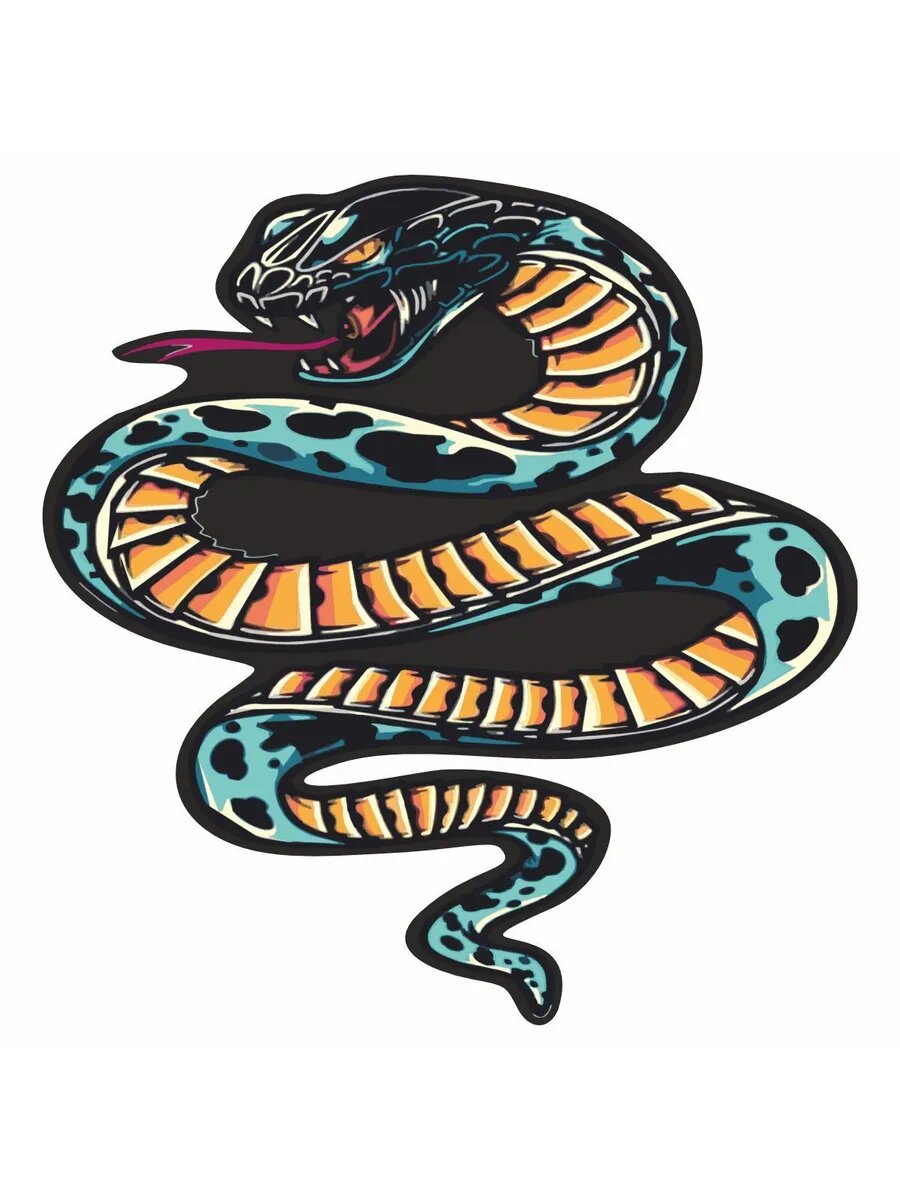Наклейка "Змея", 150х150мм, вид 5, Арт рэйсинг