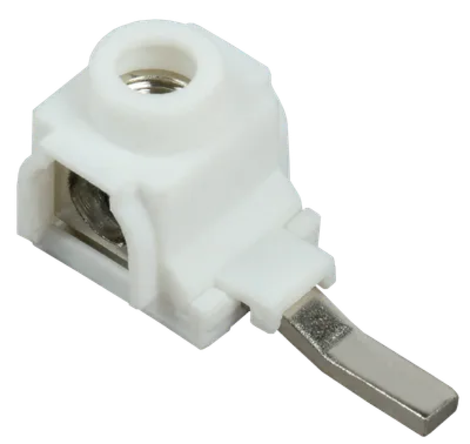 Клемма для проводов IEK / ИЭК КВМ 4-25мм2 вводная для модульного оборудования с боковым вводом, корпус огнеупорный пластик, белый, 91х26.3мм, 1шт. / зажим