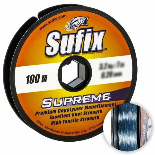 Леска Sufix Supreme 0,6мм. 24кг. 100м. /голубой
