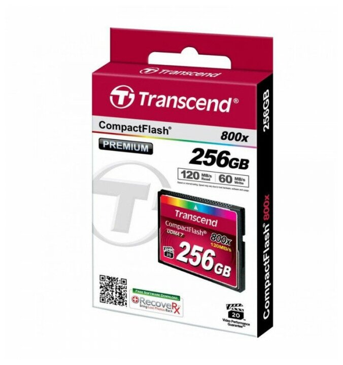 Карта памяти Compact Flash 256 Gb Transcend 800x (120/60 MB/s)