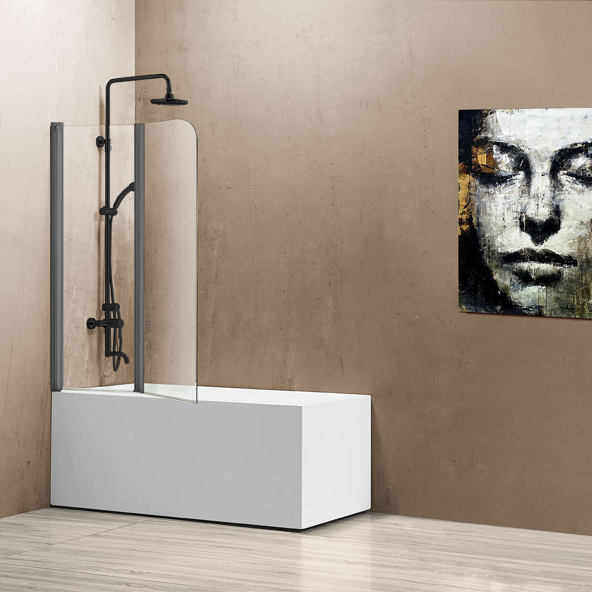 Шторка для ванны Vincea VSB 140х114 VSB-12114CLGM