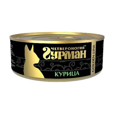 Четвероногий гурман 24шт по 100г с курицей в желе консервы для кошек