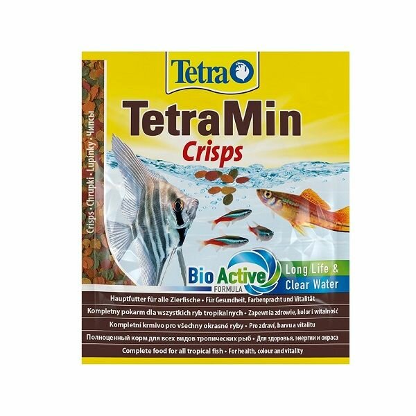 Tetra TetraMin Crisps, Основной корм в виде чипсов для всех видов декоративных рыб, 12 г